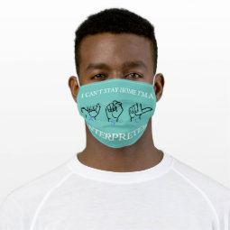 ASL Interpreter Teal Face Mask | Zazzle