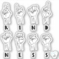 ASL Kindness Hand Sign Language © GraphicLoveShop Sticker | Zazzle
