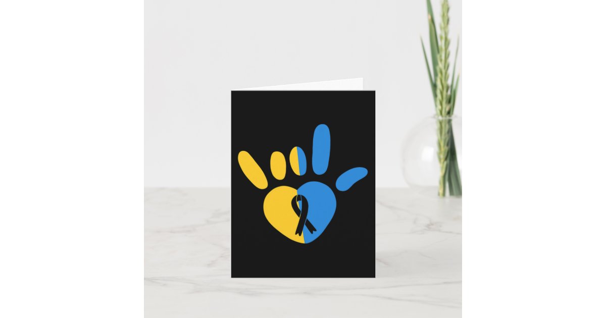 ASL Love Sign Non-verbal Down Syndrome Awareness H Card | Zazzle