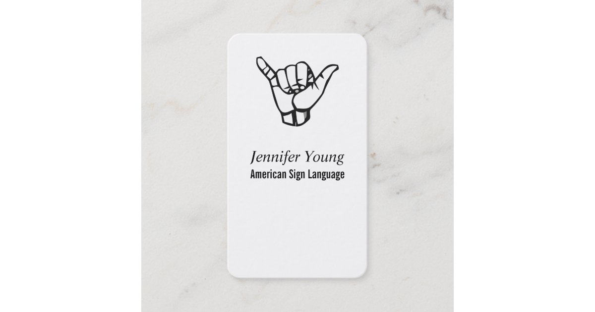 ASL, Sign Language Business Card | Zazzle
