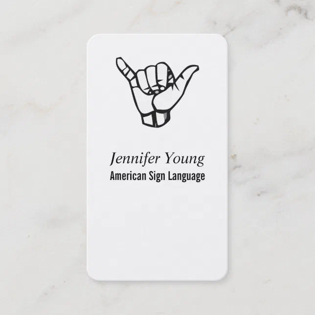 ASL, Sign Language Business Card | Zazzle