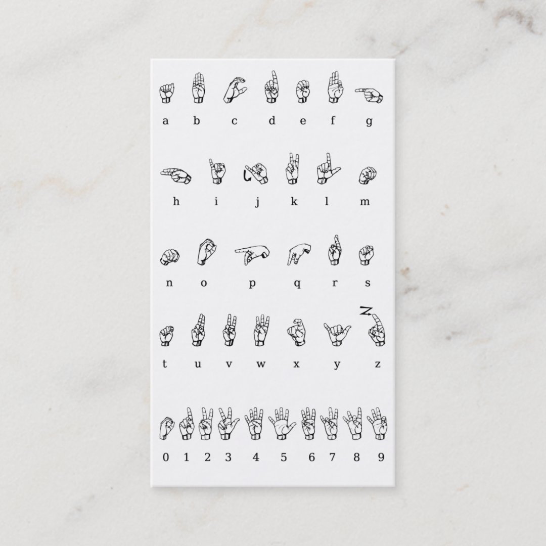 ASL, Sign Language Business Card | Zazzle