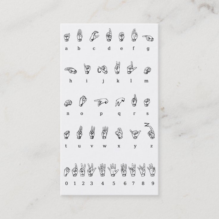 ASL, Sign Language Business Card | Zazzle