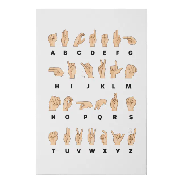 ASL Sign Language Hand Alphabet Teacher | Zazzle