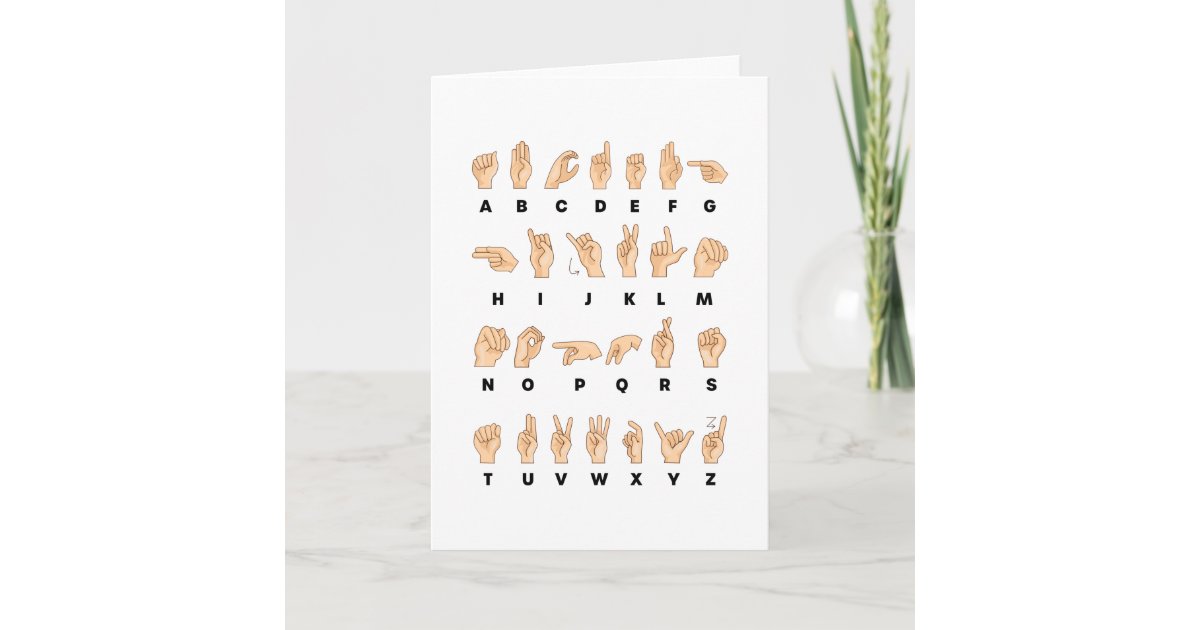 ASL Sign Language Hand Alphabet Teacher Card | Zazzle