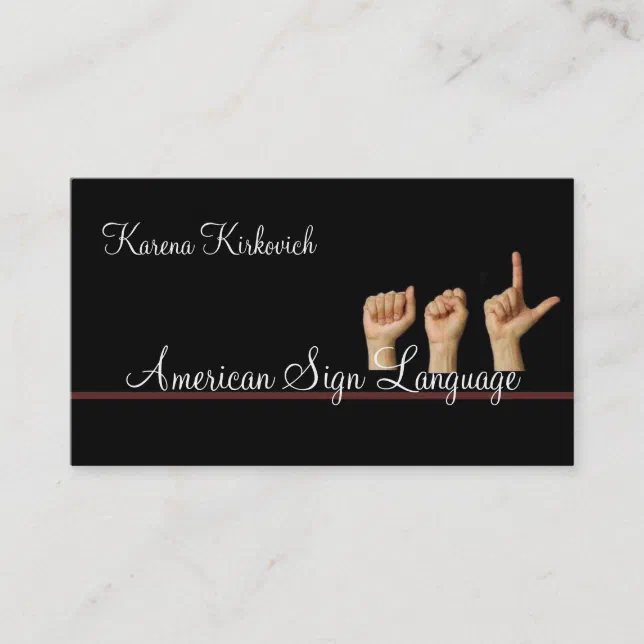 ASL, Sign Language, Translator, Business Card | Zazzle