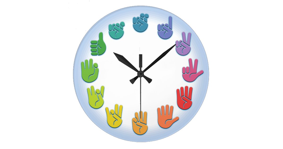 ASL Signing Clock -wh | Zazzle.com