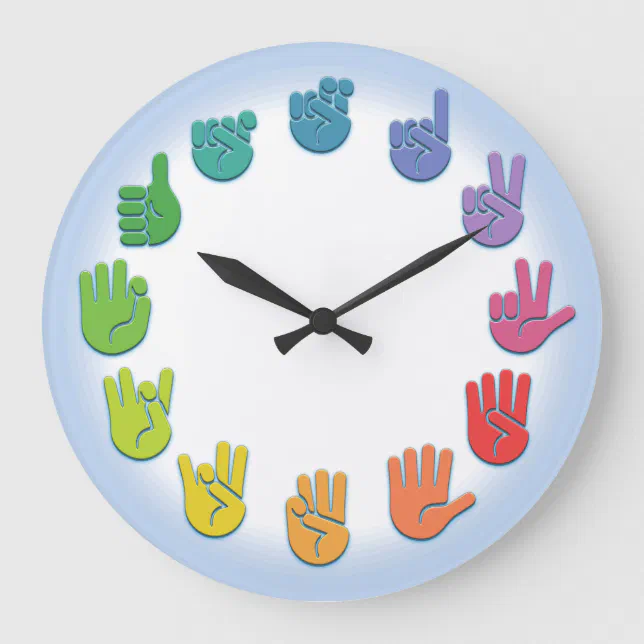 ASL Signing Clock -wh | Zazzle