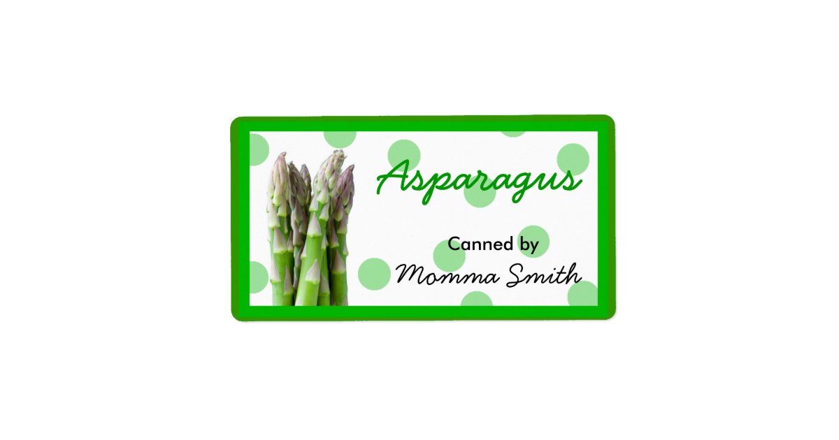 Asparagus Custom Canning Labels | Zazzle