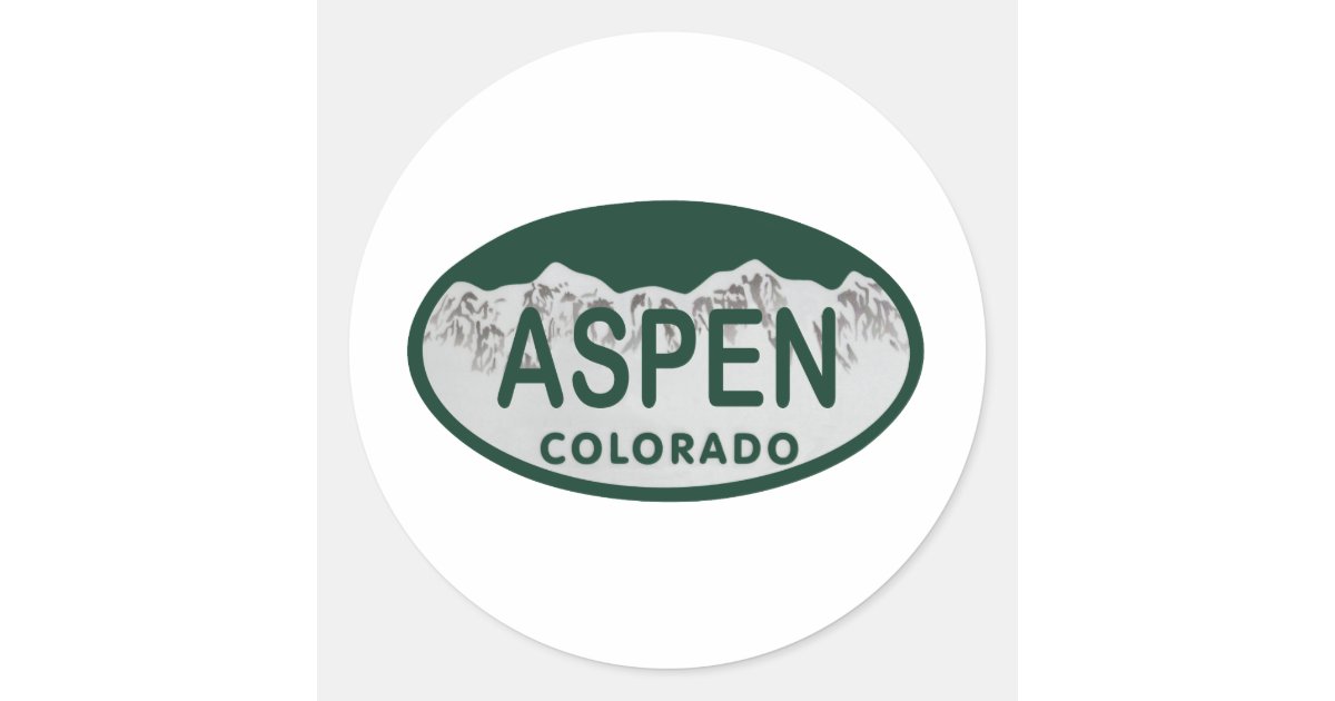Aspen Colorado license plate Classic Round Sticker | Zazzle