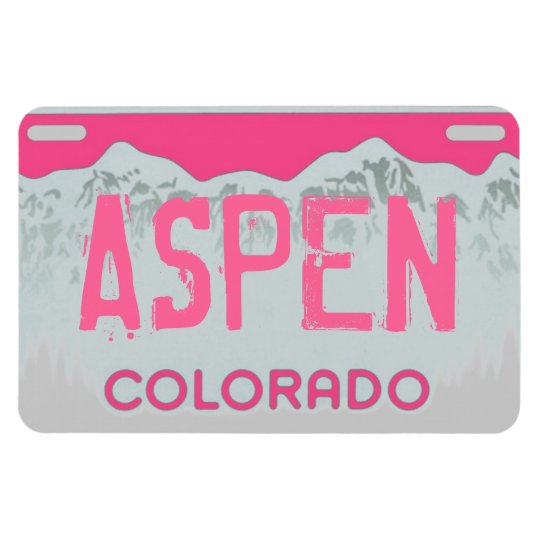 Aspen Colorado pink license plate magnet | Zazzle.com