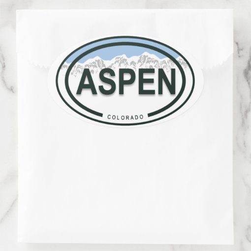 Aspen Colorado Rocky Mountain Oval Sticker | Zazzle