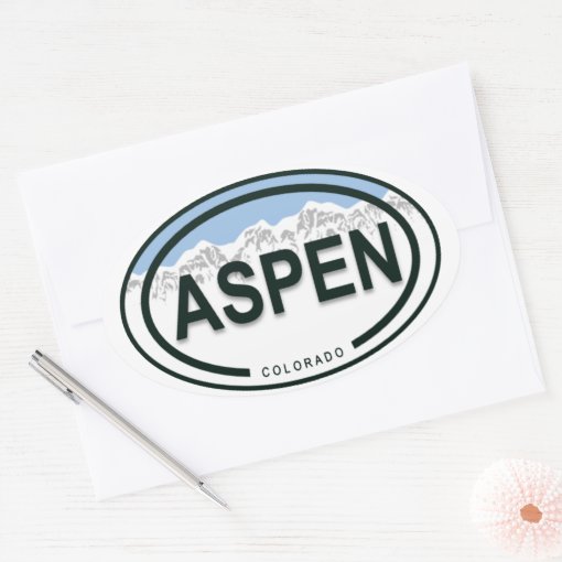 Aspen Colorado Rocky Mountain Oval Sticker | Zazzle