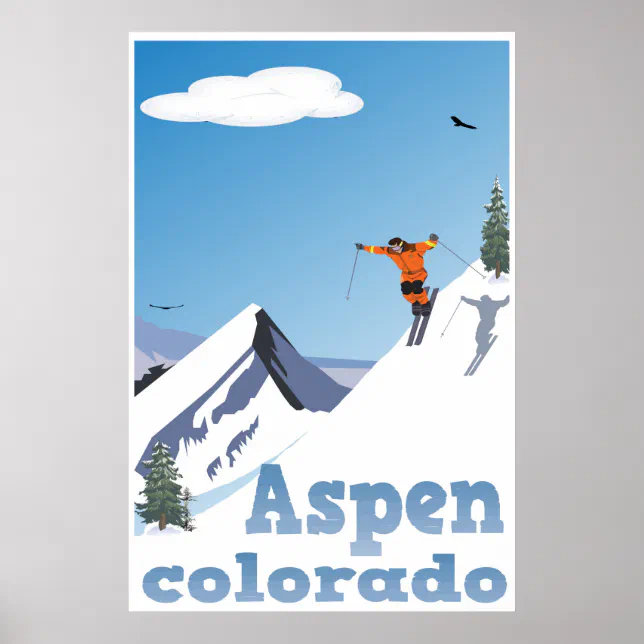 Aspen, Colorado, Rocky Mountain, Ski Poster | Zazzle