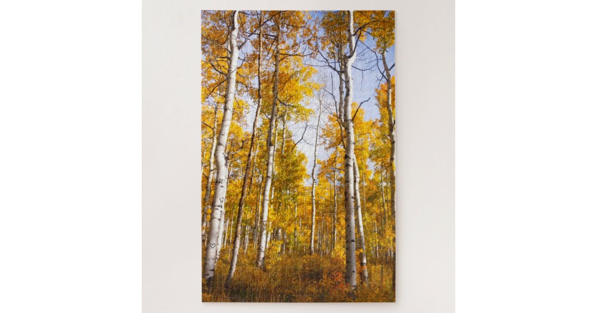 Aspen Groove Yellow Fall Leaves Jigsaw Puzzle | Zazzle