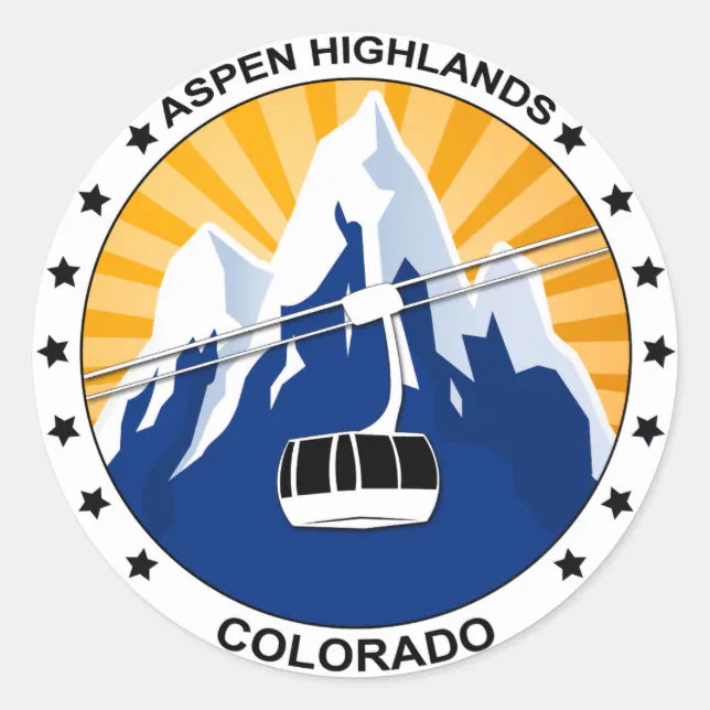 Aspen Highlands Colorado Classic Round Sticker | Zazzle