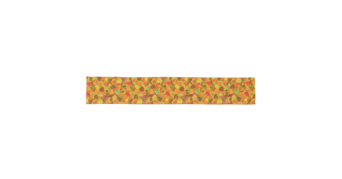 Aspen Leaves Collage Solid Medley 1 Long Table Runner | Zazzle