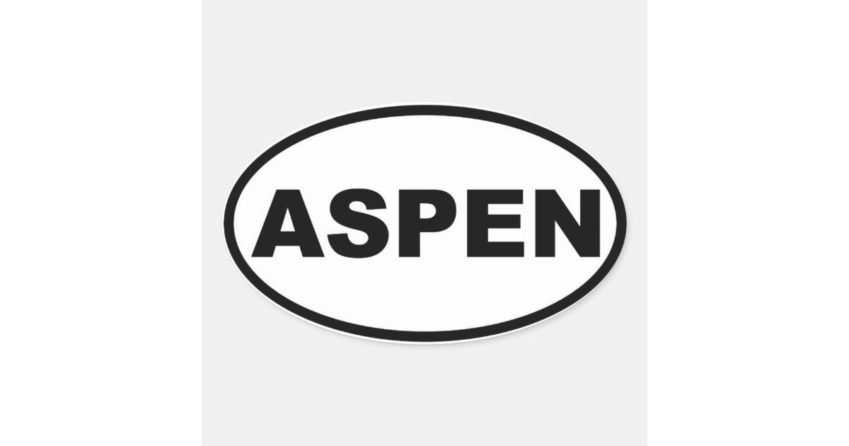 Aspen Oval Sticker | Zazzle