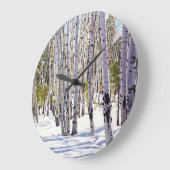 Aspen Trees in the Forest Large Clock | Zazzle