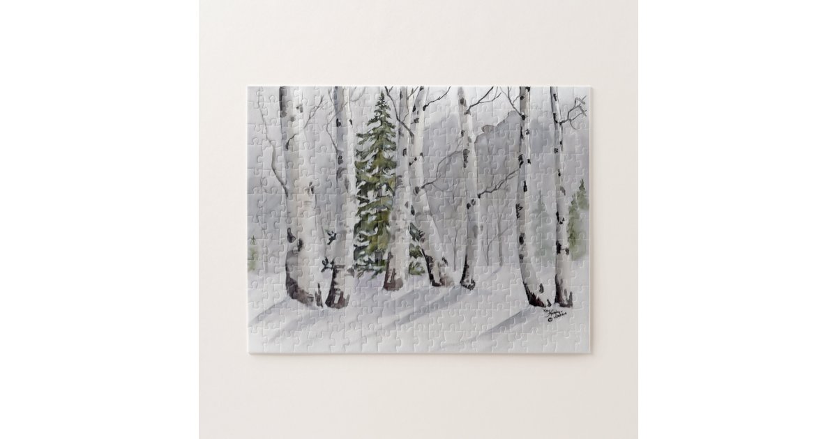 Aspen Trees in Winter puzzle | Zazzle