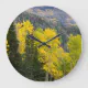 Aspen Trees (Populus Tremuloides) And Conifers 2 Large Clock | Zazzle