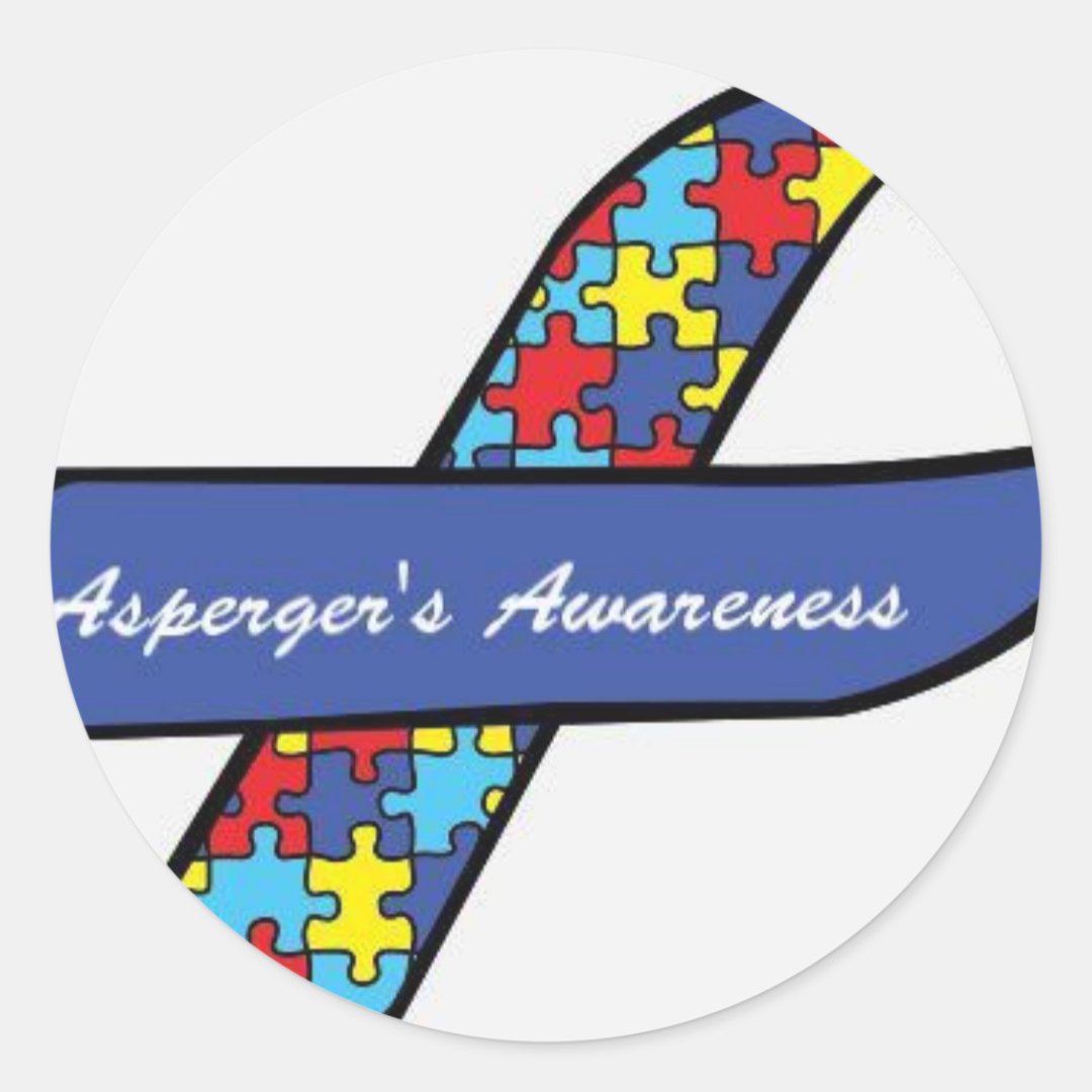 Asperger's Awareness Ribbon Classic Round Sticker | Zazzle