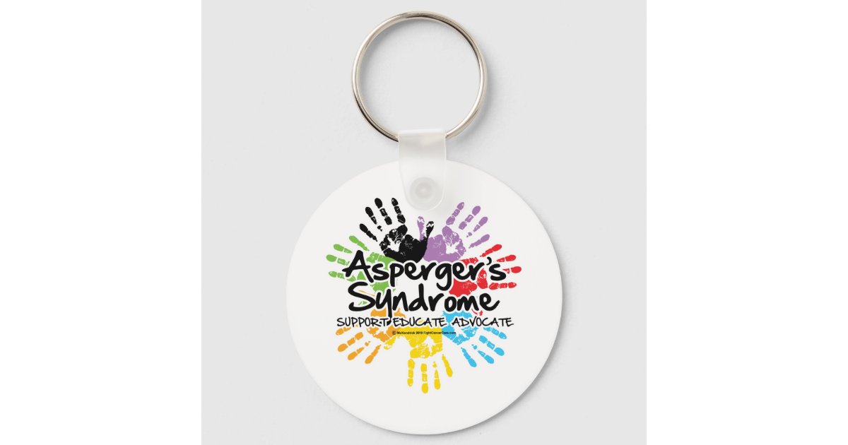 Asperger's Syndrome Handprint Keychain | Zazzle