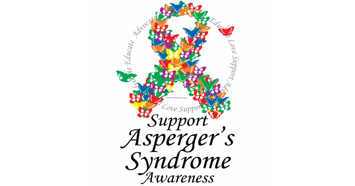 Asperger's Syndrome Ribbon of Butterflies Cutout | Zazzle