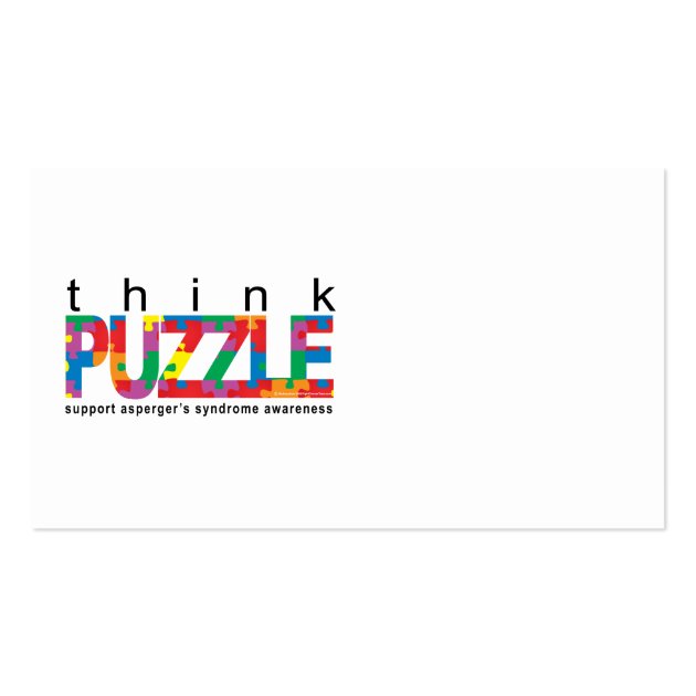 Asperger's Syndrome Think PUZZLE Business Card Template