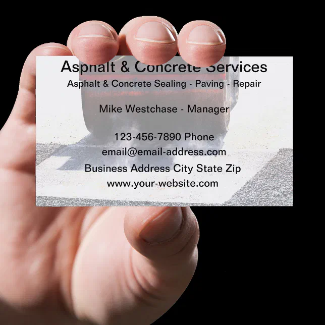 Asphalt And Concrete Paving Business Cards | Zazzle