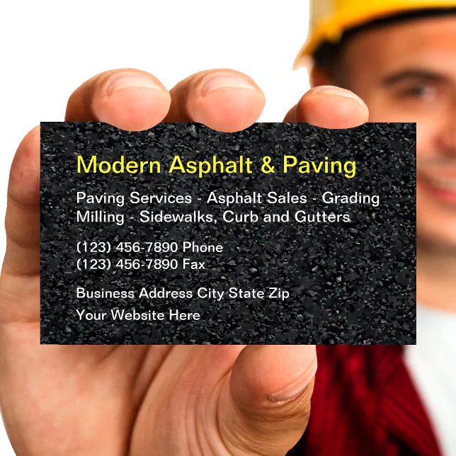 Asphalt And Paving Construction Services Business Card | Zazzle