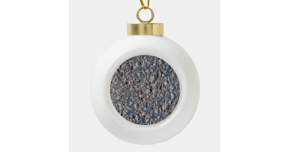 Asphalt and pebbles texture ceramic ball christmas ornament | Zazzle