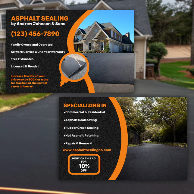 Asphalt Driveway Sealing Company Flyer | Zazzle