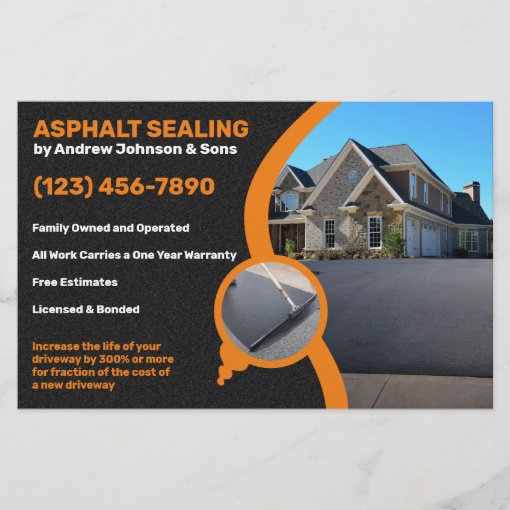 Asphalt Driveway Sealing Company Flyer | Zazzle