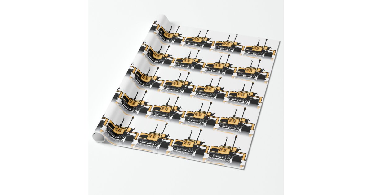 Asphalt paver vector wrapping paper | Zazzle