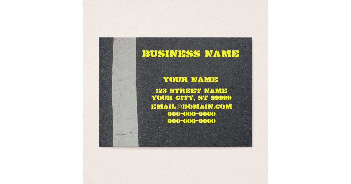 Asphalt Paving Business Card | Zazzle.com