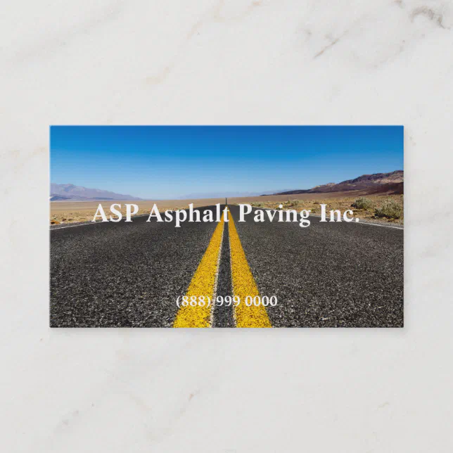Asphalt Paving Business Card | Zazzle