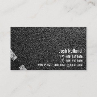 Asphalt, Paving, Construction, Roadwork Business Card | Zazzle