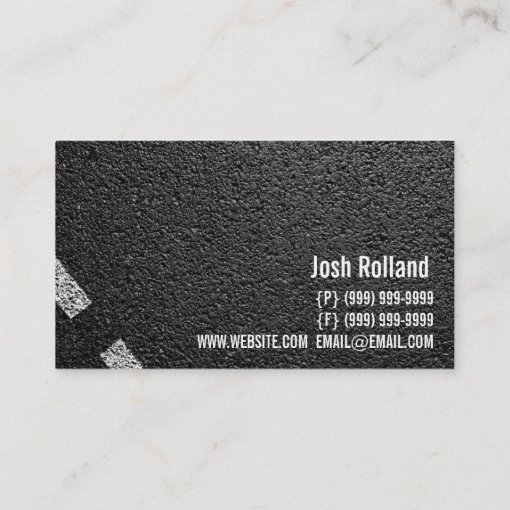 Asphalt, Paving, Construction, Roadwork Business Card | Zazzle
