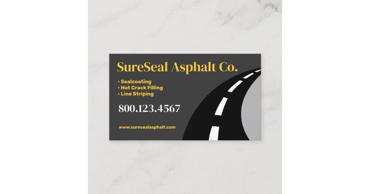 Asphalt Paving / Driveway Sealing Business Card | Zazzle