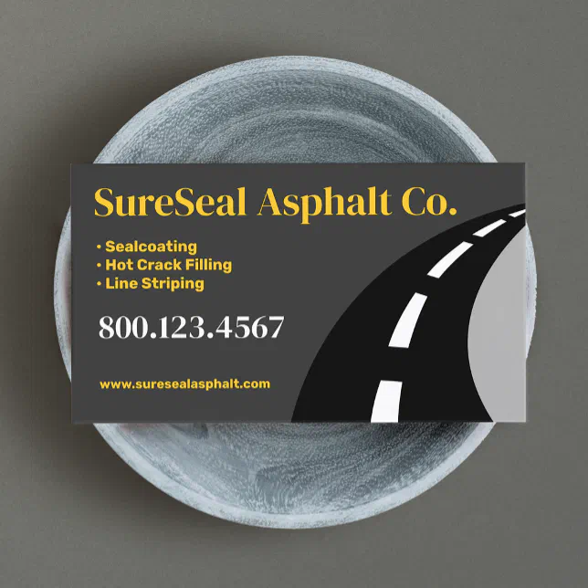 Asphalt Paving / Driveway Sealing Business Card | Zazzle