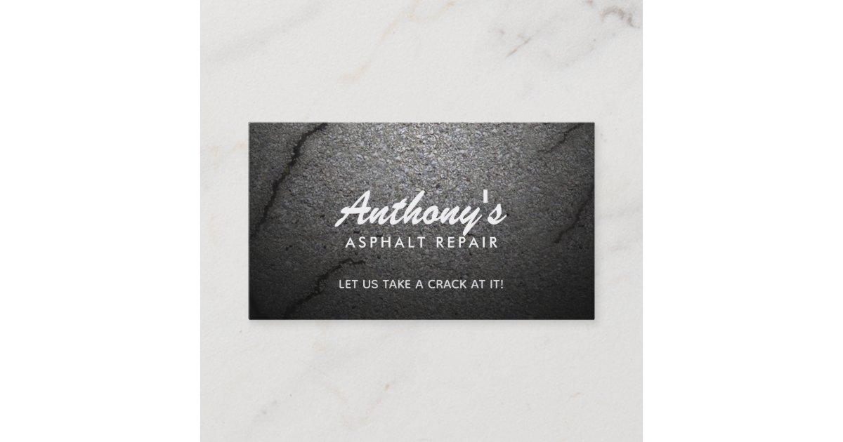 Asphalt Repair Slogans Business Cards | Zazzle