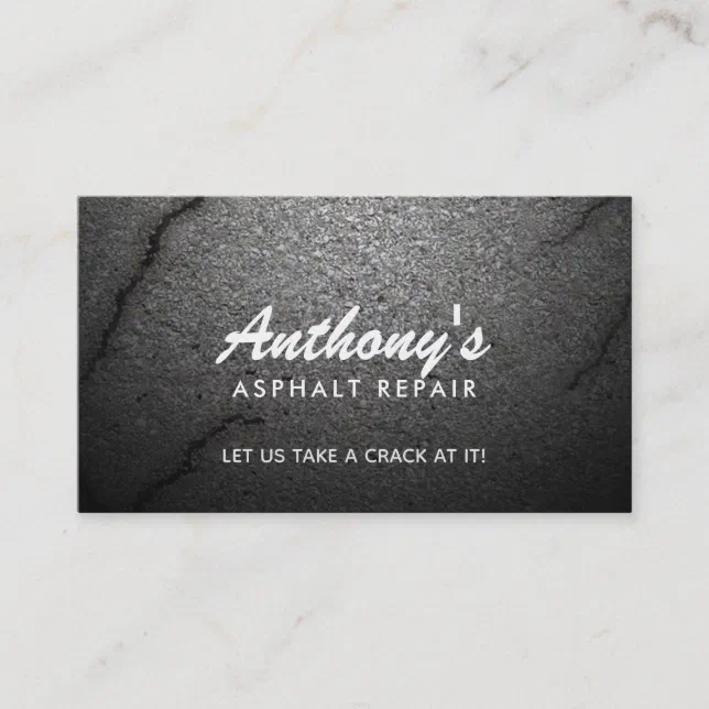 Asphalt Repair Slogans Business Cards | Zazzle