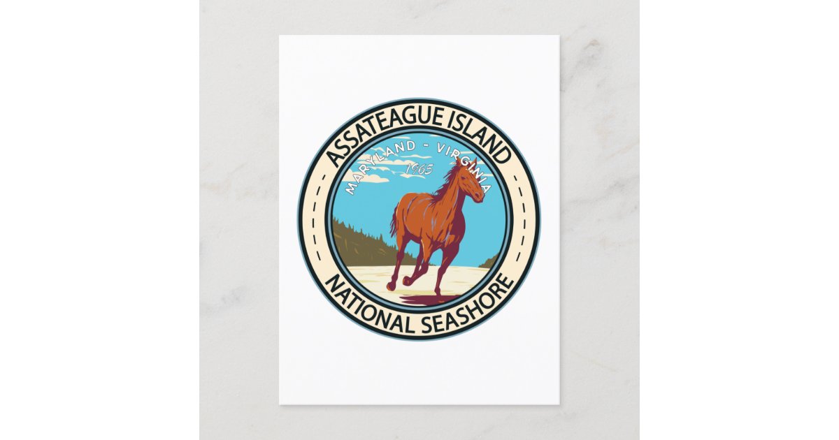 Assateague Island National Seashore Badge Postcard | Zazzle