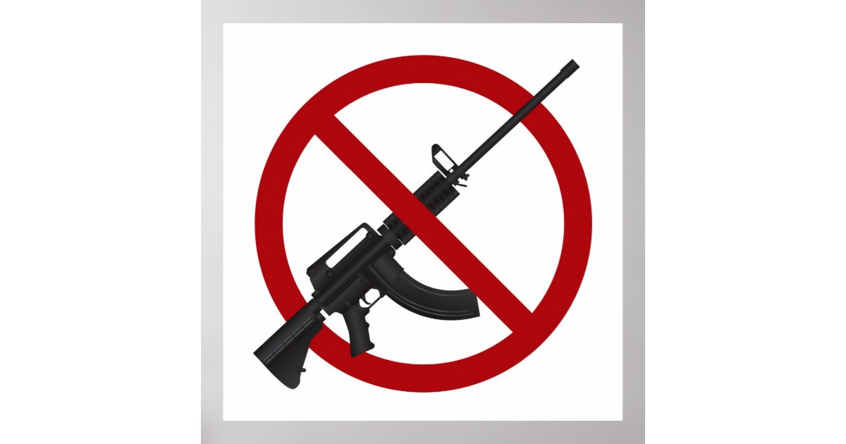 Assault Rifle AR15 Gun Ban Symbol Poster | Zazzle