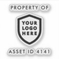 Asset ID Logo | Property of Company Business Sticker | Zazzle