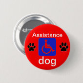 assistance dog disabled symbol with paws button | Zazzle