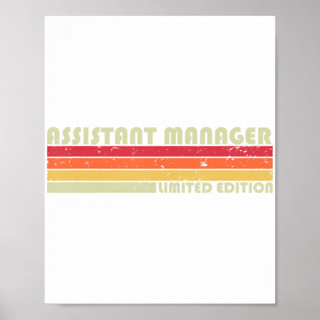 ASSISTANT MANAGER Funny Job Title Profession Birth Poster | Zazzle
