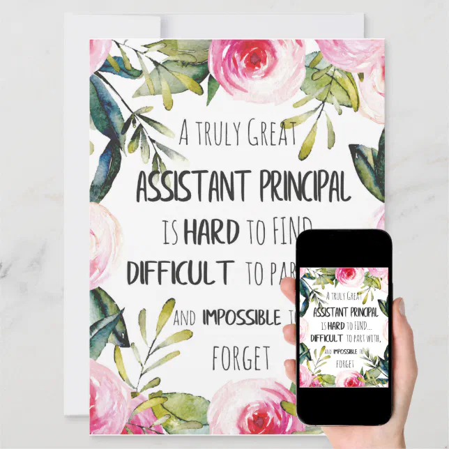 Assistant Principal Appreciation Secretary Thank Card | Zazzle