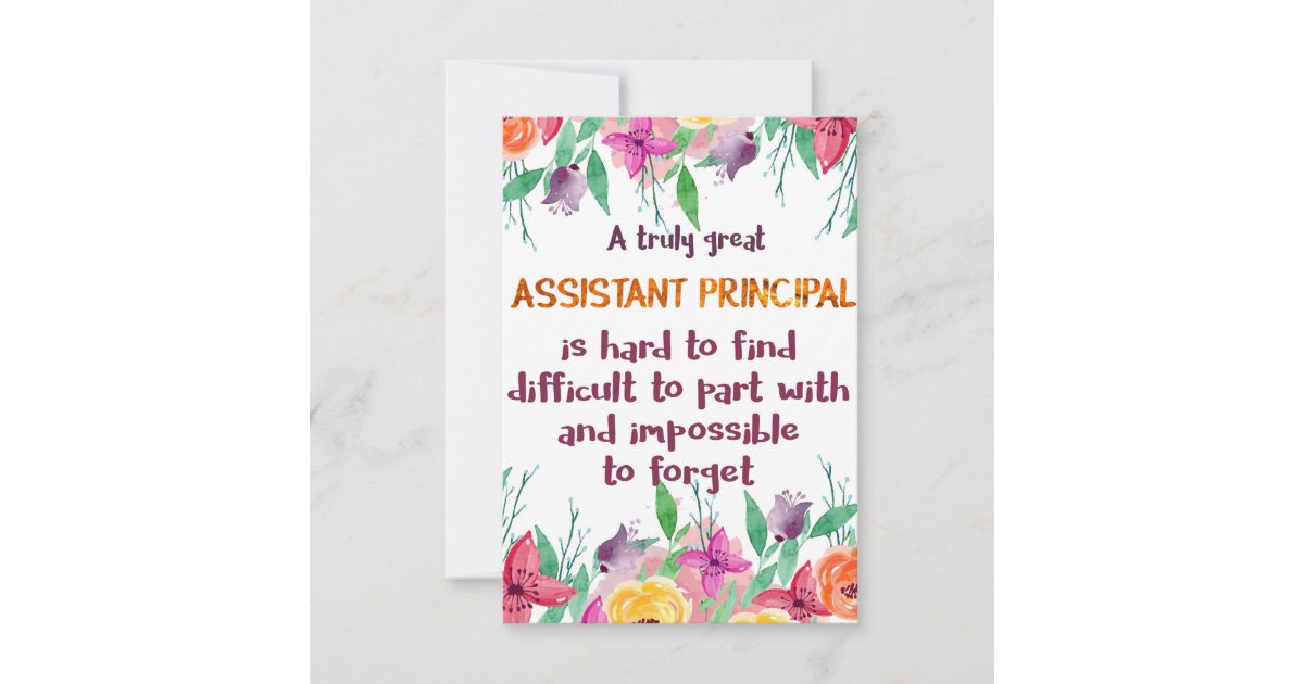 Assistant Principal Secretary Appreciation Thank | Zazzle